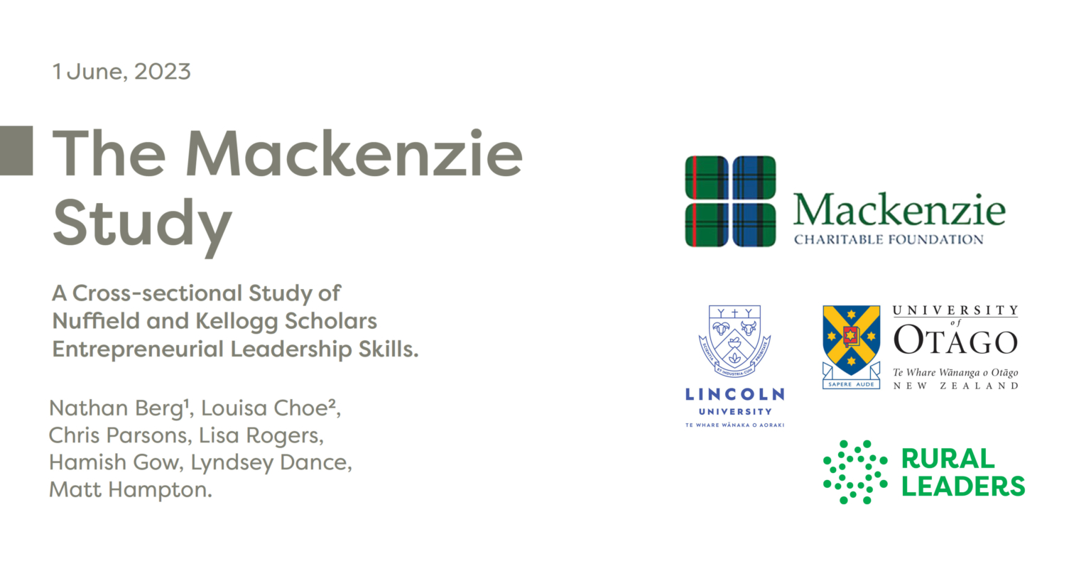 The Mackenzie Study - Nuffield and Kellogg latest results. | Rural Leaders